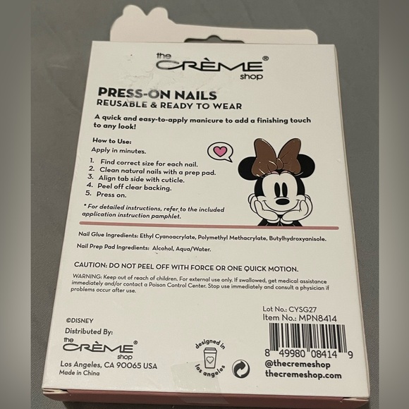 Makeup | The Crme Shop Minnie Mouse Press On Nails | Poshmark
